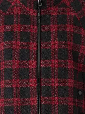 Pinko High Neck Tartan Wool Blend Vest