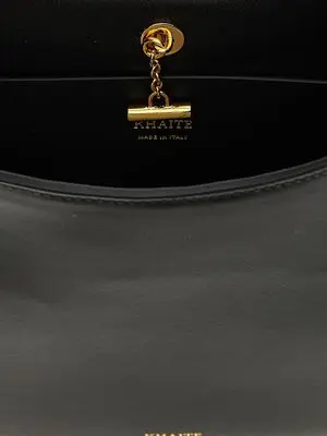Khaite Joan Smooth Calfskin Leather Shoulder Bag - Black