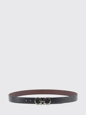 FERRAGAMO Gancini Reversible Hammered Leather Belt