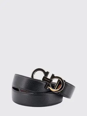 FERRAGAMO Gancini Reversible Hammered Leather Belt