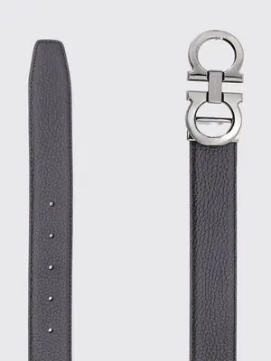 FERRAGAMO Gancini Reversible Hammered Leather Belt