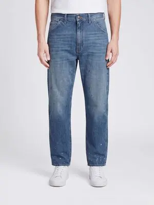 MAISON MARGIELA Straight Fit Abstract Print Cotton Denim Jeans