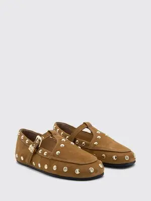 GANNI Embellished Ballet Flats - Coffee