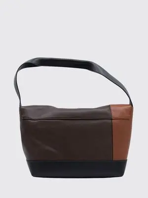 Marni Bi Calfskin Leather Shoulder Bag With Flap And Top Handle
