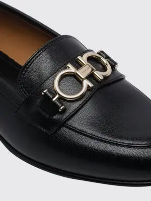 FERRAGAMO Bax Smooth Calfskin Loafers With Gancini Ornament