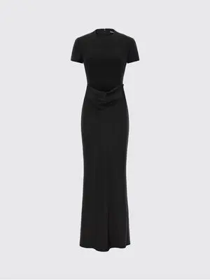ROTATE BY BIRGER CHRISTENSEN Short-sleeved Sheath Midi Dress In Recycled Polyester Crêpe
