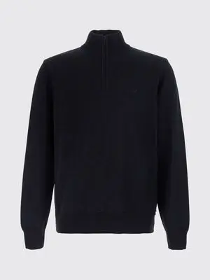 Emporio Armani Cotton Half-zip Polo Neck Jumper - Black
