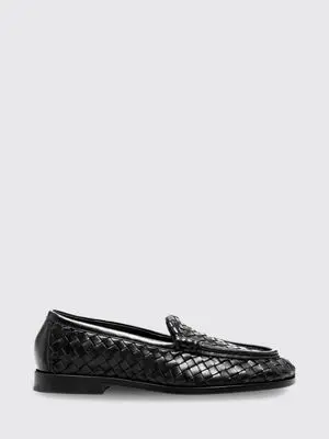 Bottega Veneta Silenzio Intrecciato Leather Loafers - Black