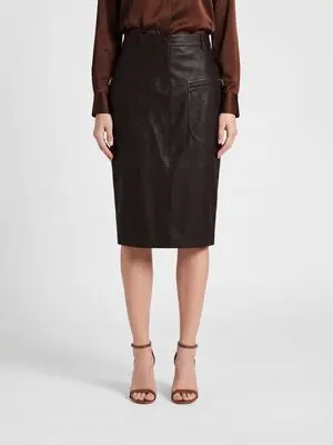 Liu Jo High-waisted Synthetic Leather Pencil Midi Skirt