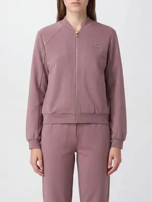 Liu Jo Zip-up Sweatshirt With Rhinestone Logo - Pink