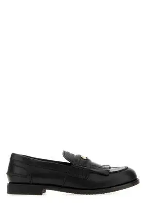 Miu Miu Leather Loafers - Black