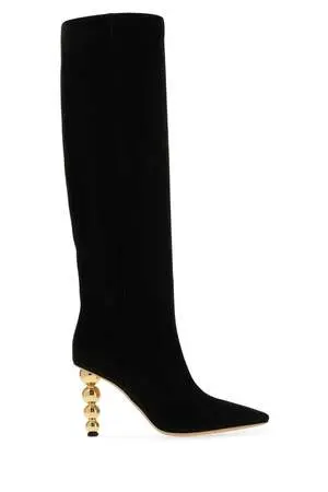 FERRAGAMO Salvatore Suede Lotty Boots - Black
