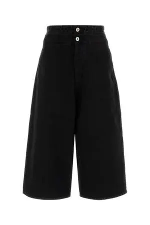 Attico Denim Bermuda Shorts - Black