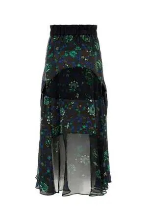 Sacai Printed Crepe Skirt