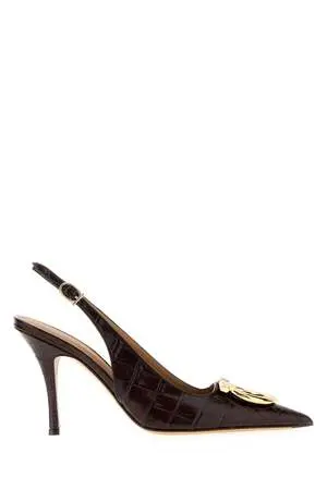 FERRAGAMO Dark Leather Sara Pumps - Brown