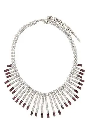 Alessandra Rich Embellished Metal Necklace - Silver