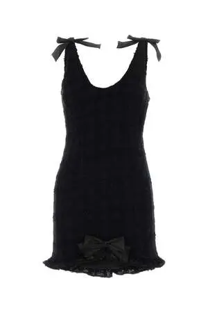 Alessandra Rich Boucle Mini Dress - Black