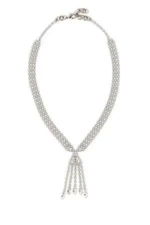 Alessandra Rich Embellished Metal Necklace - Silver