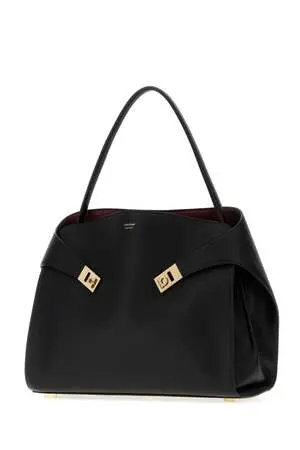 FERRAGAMO Leather Large Hug Soft Shoulder Bag - Black