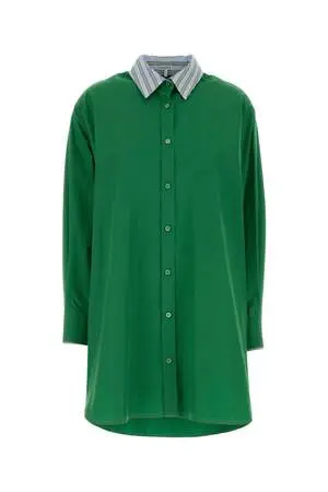 Loewe Grass Poplin Shirt Dress - Green