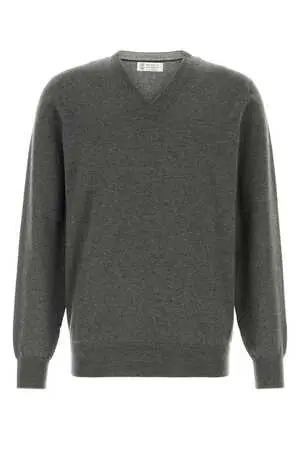 Brunello Cucinelli Cashmere V-neck Pullover - Gray