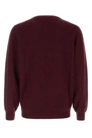 Brunello Cucinelli Melange Burgundy Cashmere Sweater - Red