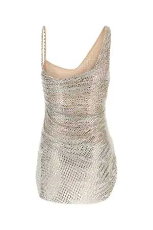 SELF-PORTRAIT Embellished Stretch Tulle Mini Dress