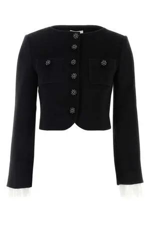SELF-PORTRAIT Wool Blend Blazer - Black