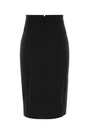 Andamane Stretch Gabardine Skirt - Black
