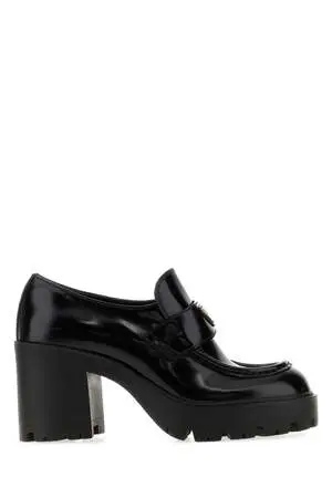 Prada Leather Pumps With High Heel - Black