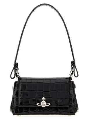 VIVIENNE WESTWOOD Leather Small Hazel Shoulder Bag - Black