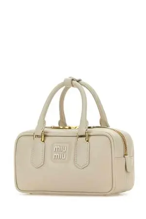 Miu Miu Chalk Leather Arcadie Handbag