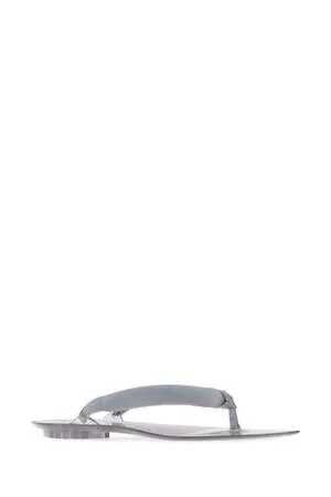 Alaïa Fabric Thong Slippers - Silver
