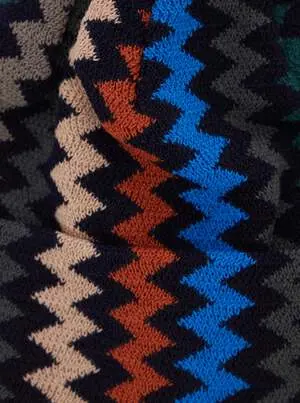 Missoni Beanie With Turn-up Brim Zigzag Motif In Wool Blend For