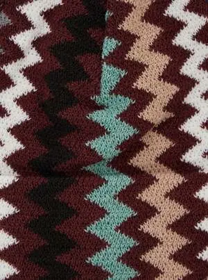 Missoni Beanie With Turn-up Brim Zigzag Motif In Wool Blend For