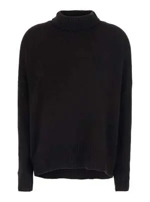 LISA YANG Heidi Sweater With Long Sleeves And V-neck In Black Cashmere For - Brown
