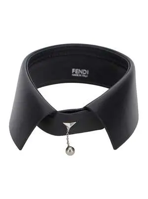 Fendi Leather Collar Necklace With Charm - Multicolor