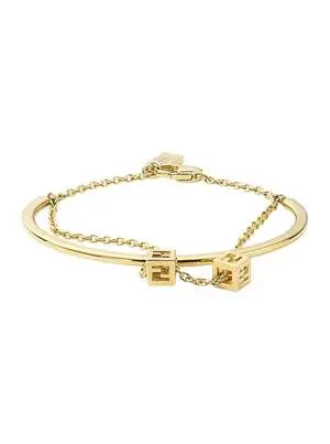 Fendi FENDI Gold Tone Metal Bracelet With Charm Details Multicolor