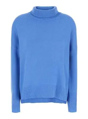 LISA YANG Heidi Sweater With V-neck And Long Sleeves In Cashmere Light - Blue