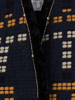 FORTE_FORTE Samarcanda' Black Jacket With Geometric Embroidery With Beads In Blend Cotton For - Multicolor