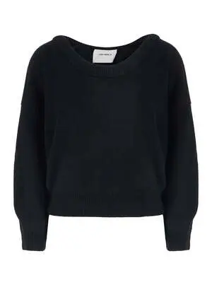LISA YANG Doria Sweater With V-neck, Long Sleeves And 100% Cashmere - Black