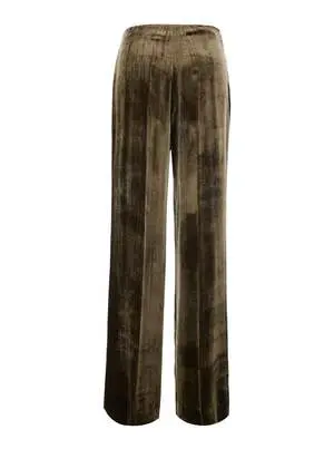 P.a.r.o.s.h Velvet Wide Leg Pants - Brown