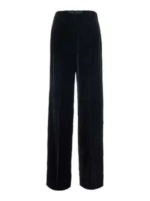 P.a.r.o.s.h Oversized Velvet Wide-leg Pants - Black