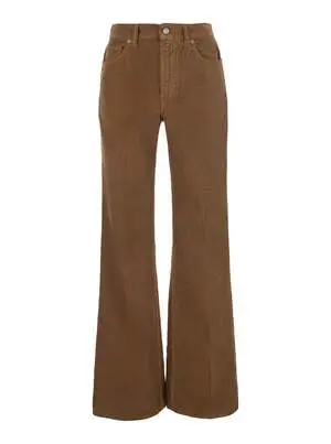 Saint Laurent Corduroy Bell-bottom Jeans - Multicolor