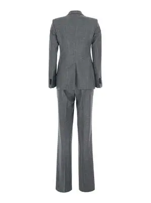 Tagliatore Double-breasted Suit With Peak Revers In Wool Blend For