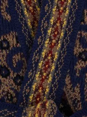 Etro Wool Blend Geometric Embroidered Belted Cardigan - Multicolor