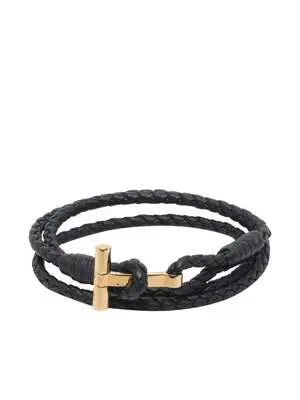 TOM FORD Braided Logo Bracelet - Black