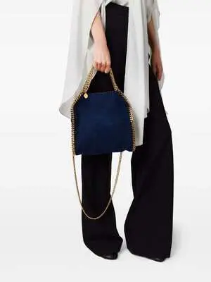 Stella McCartney Falabella Tote Bag With Chain Trim - Blue