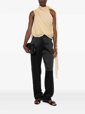 TOM FORD Logo Stripe Silk Trousers - Black