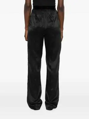 TOM FORD Logo Stripe Silk Trousers - Black
